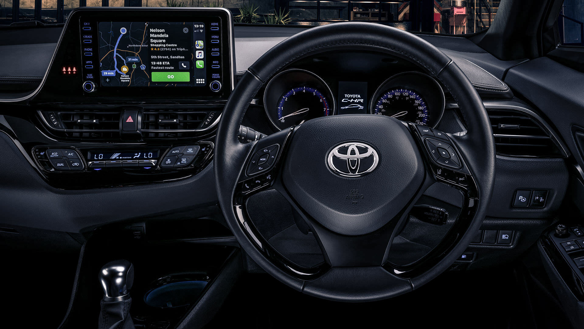 C-HR Interior Steering Wheel & Touchscreen